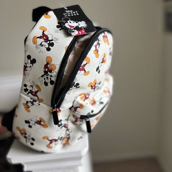 Disney | Bags | Disney Mickey Mouse Mini Faux Leather White Backpack ...